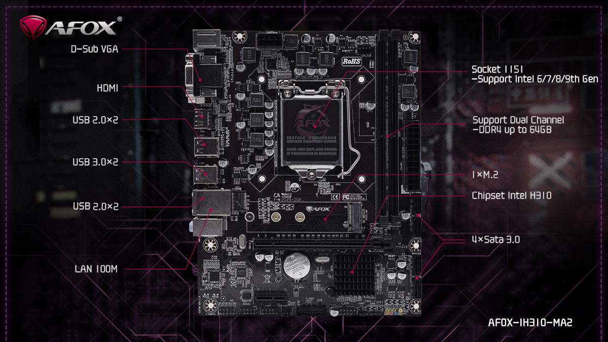 AFOX IH310-MA2 - INTEL LGA1151 - AFOX